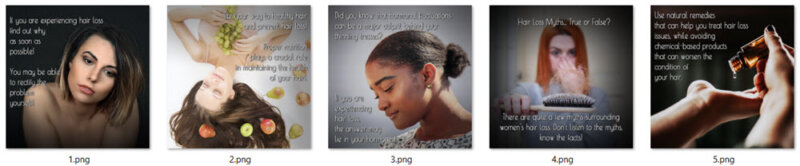 Women's Hair Loss PLR - Articles and Social Posters